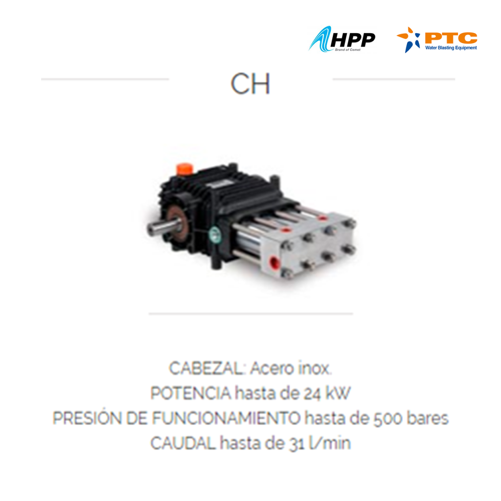 Bomba hidrojet serie CH para agua a alta presión